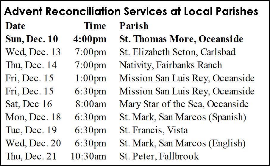 Advent Communal Reconciliation Service – St. Thomas More Catholic Church